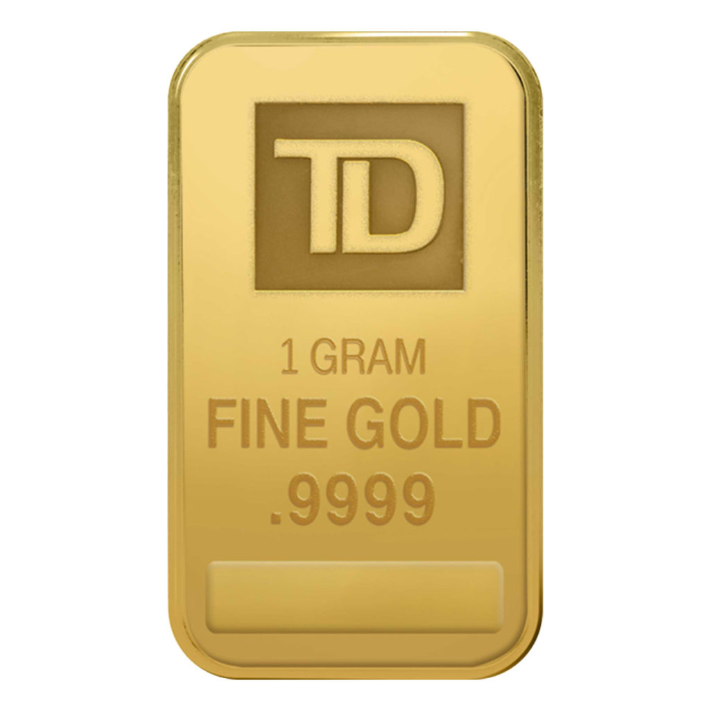 1g TD Bank Gold Bar - Royal Bull