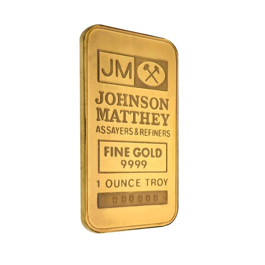 1oz Vintage Johnson Matthey Gold Bar TD Back - Sealed - Royal Bull
