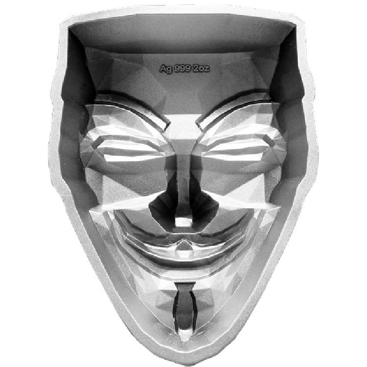 2oz Korea Guy Fawkes The Rebel Antiqued Silver Coin - Royal Bull