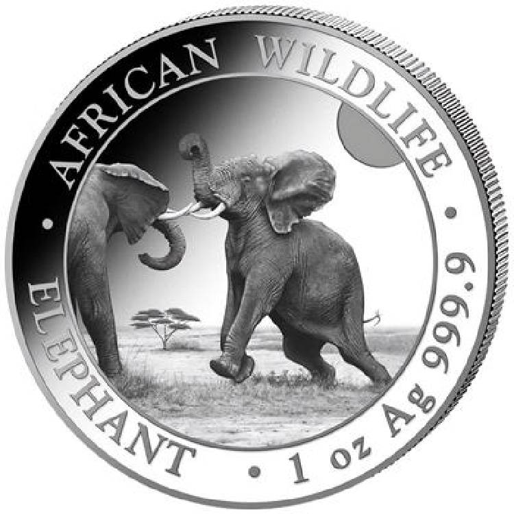 Somalia Silver Elephant Coin1oz Somalian Elephant African Wildlife ...